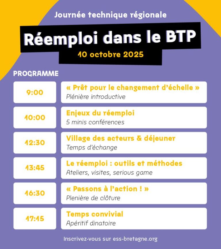 10/10/25 à Rennes (35), Journée technique régionale Bretagne "Réemploi ...