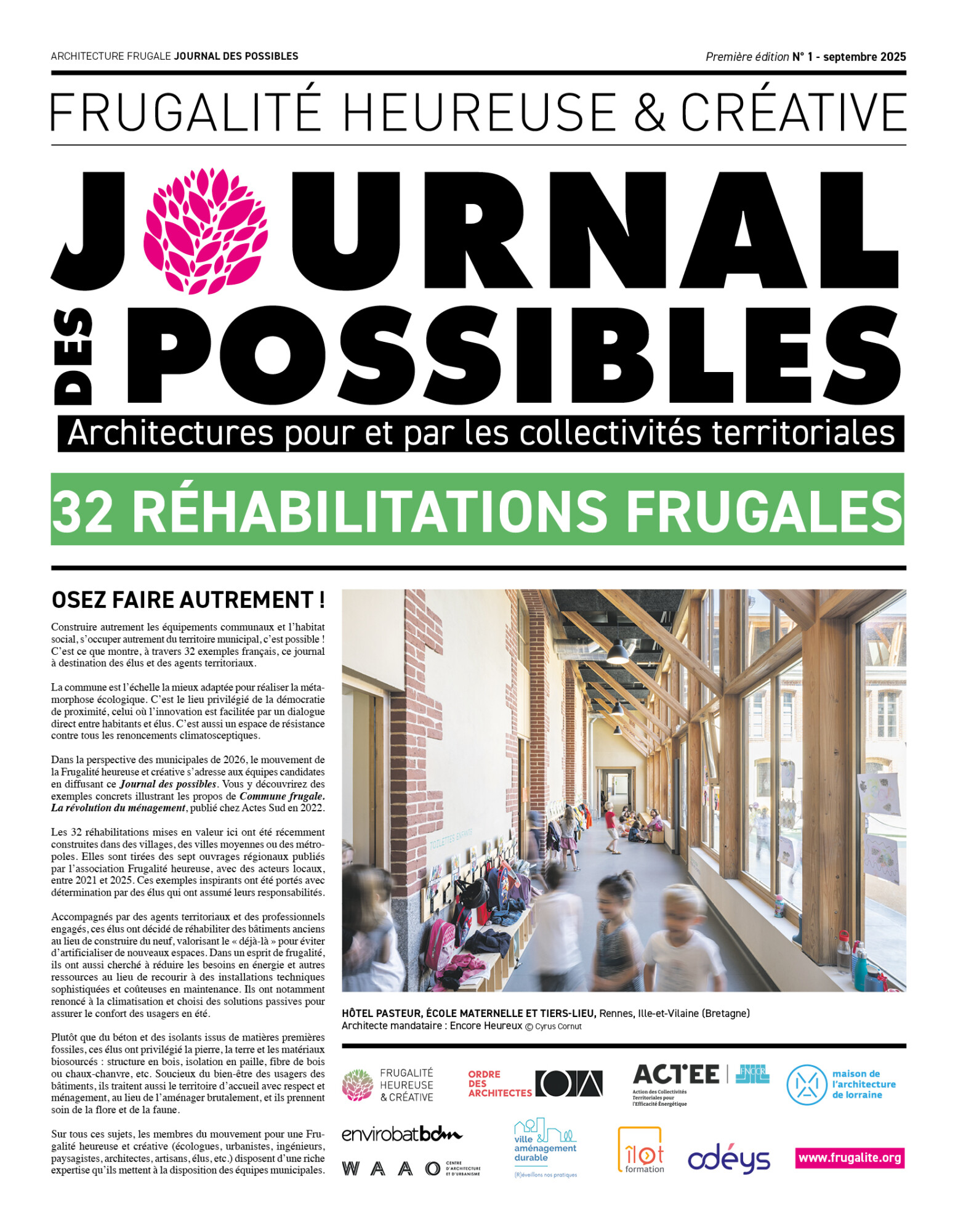 Publication du "Journal des possibles" No1, architecture pour et par ...